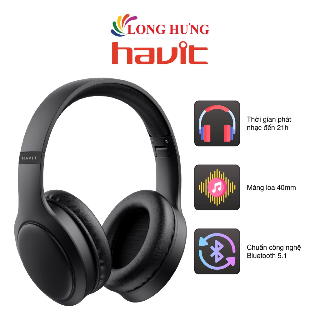 Tai nghe chụp tai Bluetooth Havit H633BT - Hàng chính hãng | Shopee Việt Nam