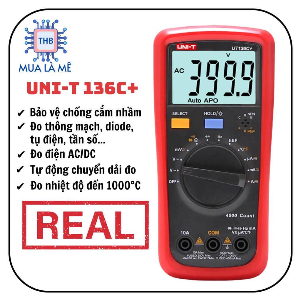 Đồng hồ vạn năng UNI-T 136C+ UNIT 136C+ UNIT136C | Shopee Việt Nam