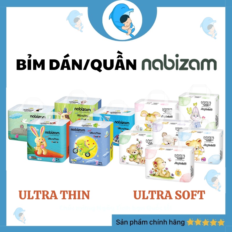 Tã/Bỉm dán quần Nabizam Ultra đủ size S44/M40/L32/XL26/2XL22/3XL20 nội ...