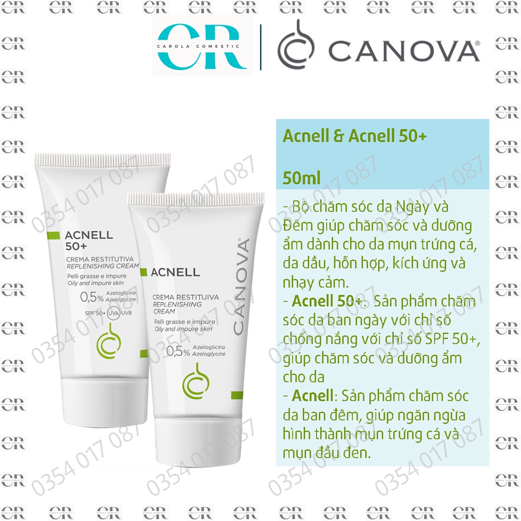 [CHÍNH HÃNG] CANOVA Acnell & Acnell 50+ (50mL) - Bộ sản phẩm ngừa mụn ...