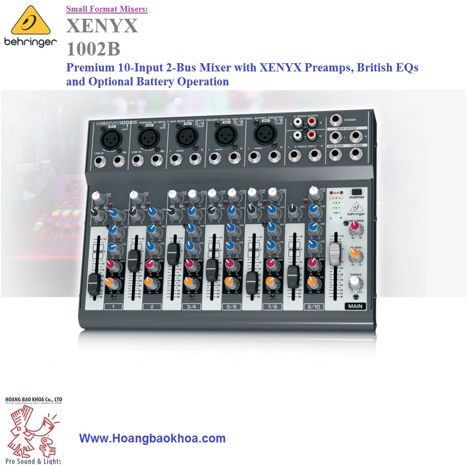 1002B Battery Powered Analog Mixers Behringer|Mixer cơ chạy pin ...