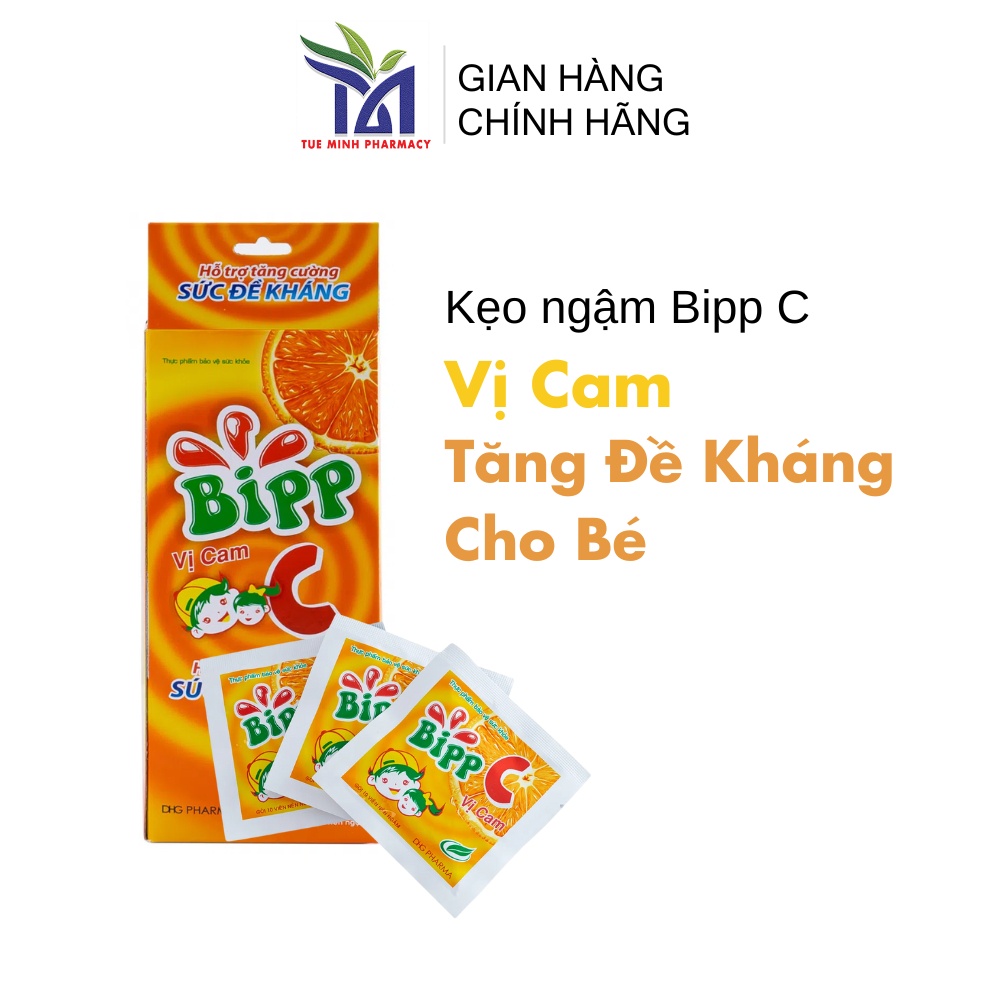 Viên ngậm Bipp C vị cam DHG bổ sung vitamin C, hỗ trợ tăng cường sức đề ...