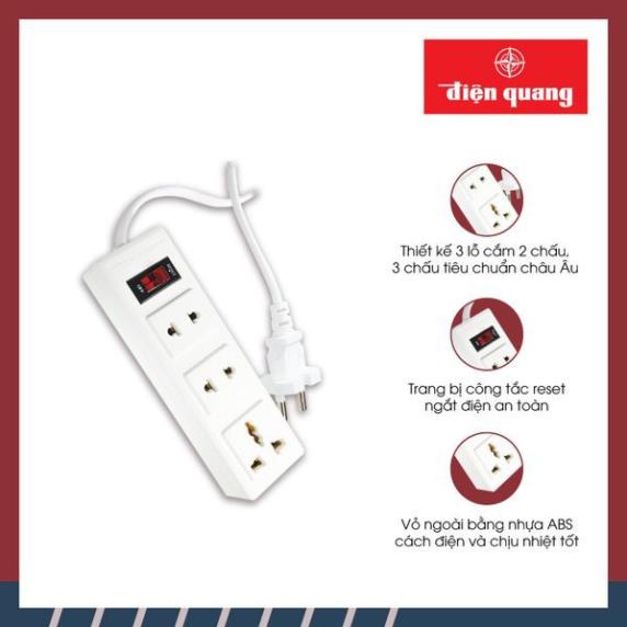 Ổ cắm Điện Quang ĐQ 002A-02 (3 lỗ) | Shopee Việt Nam