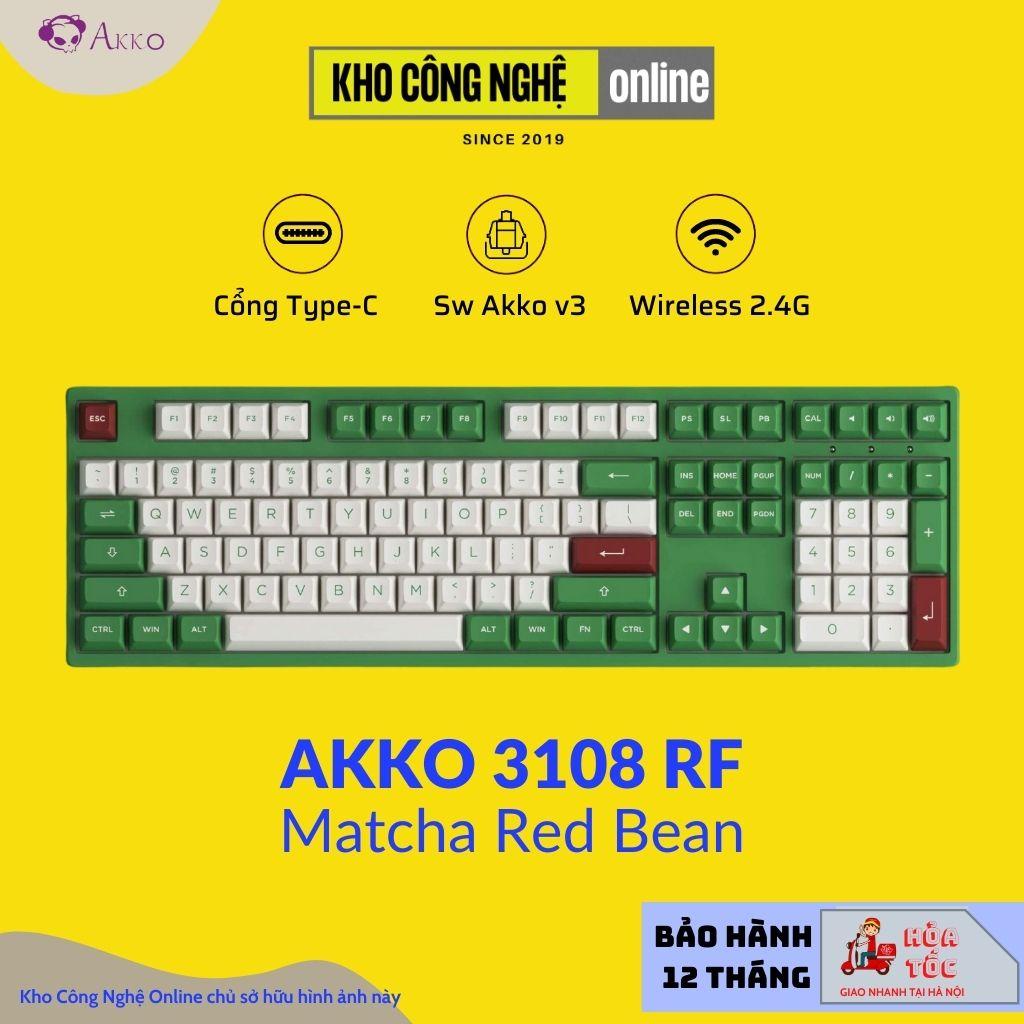 Bàn phím cơ AKKO 3108 RF Matcha Red Bean (2.4Ghz / AKKO sw v3) | Shopee ...