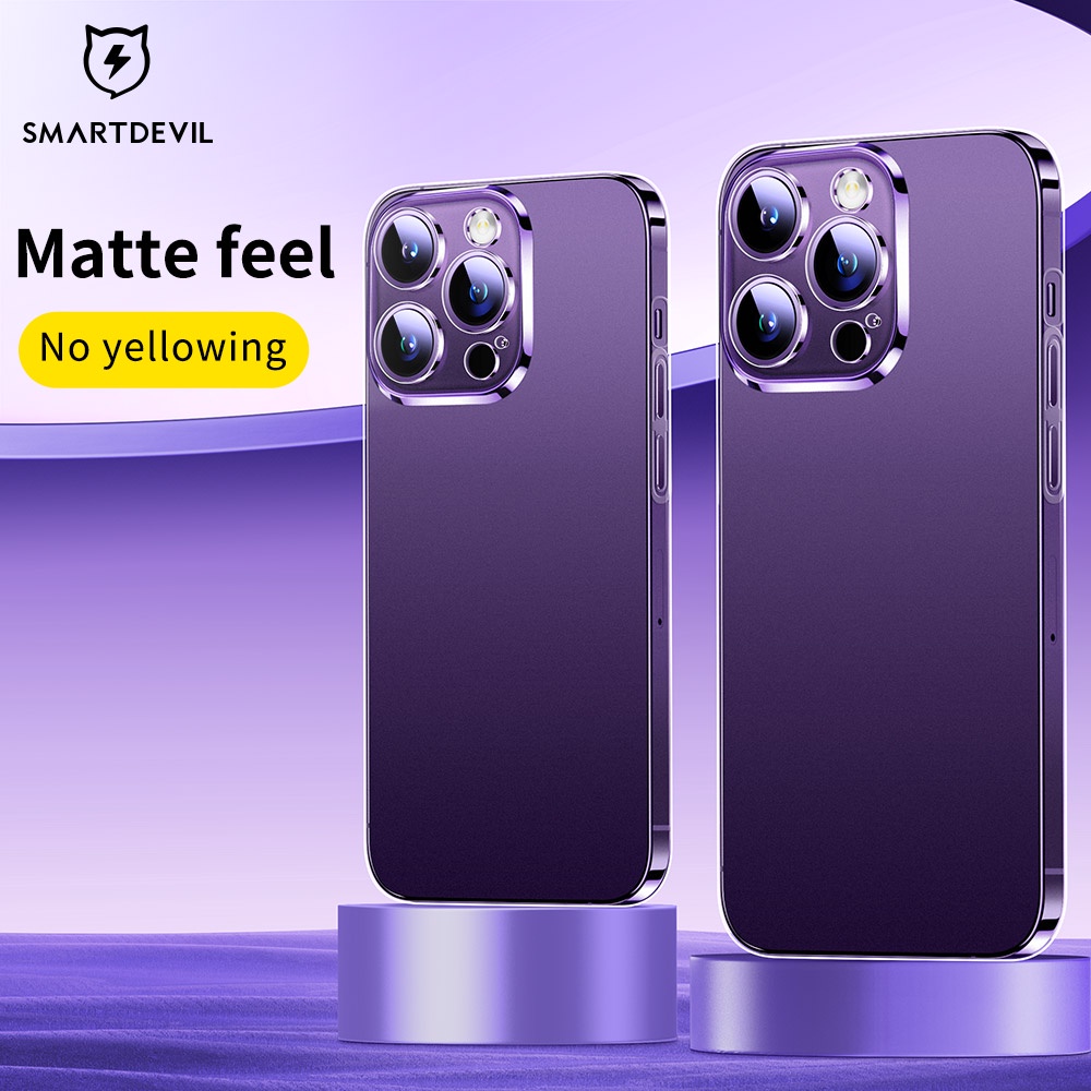 Ốp điện thoại SMARTDEVIL cứng nhám trong suốt chống vân tay bảo vệ ống kính thích hợp cho iPhone ...