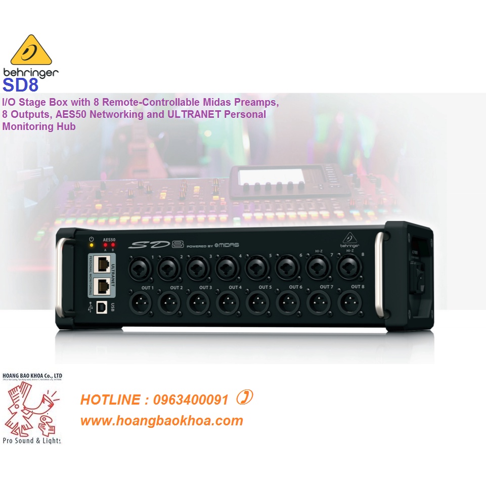 SD8 Behringer Stage Box 8 Output, Ultranet, Aes 50 - Hộp Mở Rộng Line ...