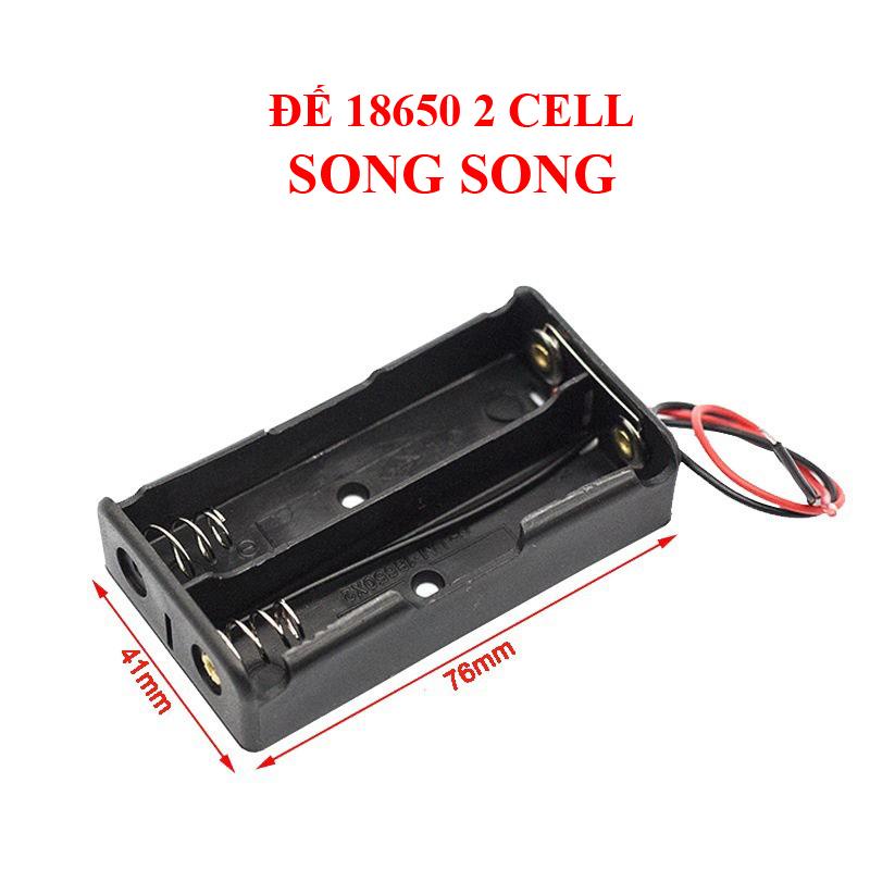 Đế gắn pin 18650 SONG SONG - khay đựng pin có dây - đế lò xo gắn pin 1 ...