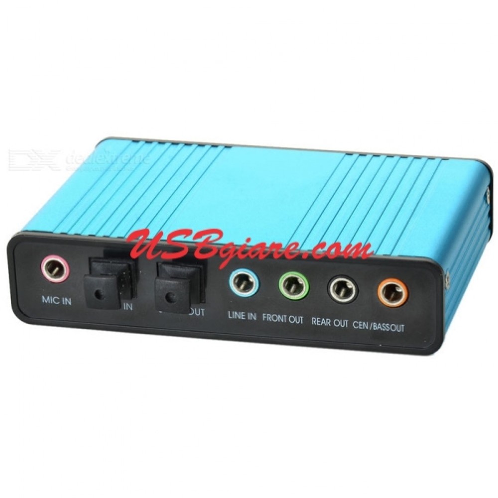 USB SOUND CARD FIBER OPTICAL SPDIF 6 KÊNH 5.1 FRON REAR CEN-BASS CHO PC ...