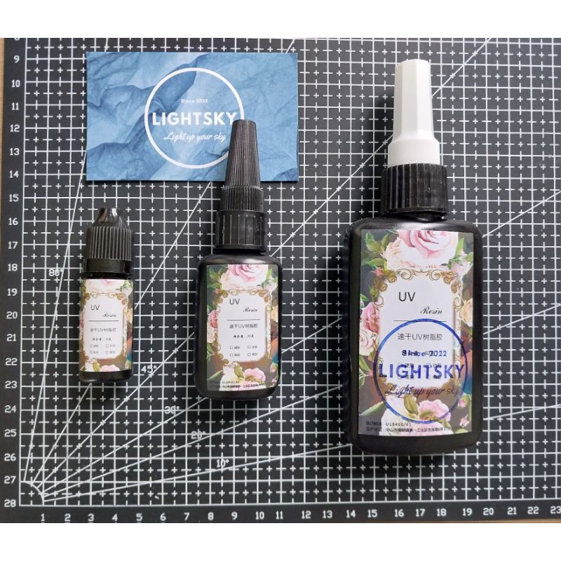 (Sẵn) Keo Resin UV trong suốt ít bọt và đèn UV làm tranh cát chảy, đồ thủ công, trang sức ...