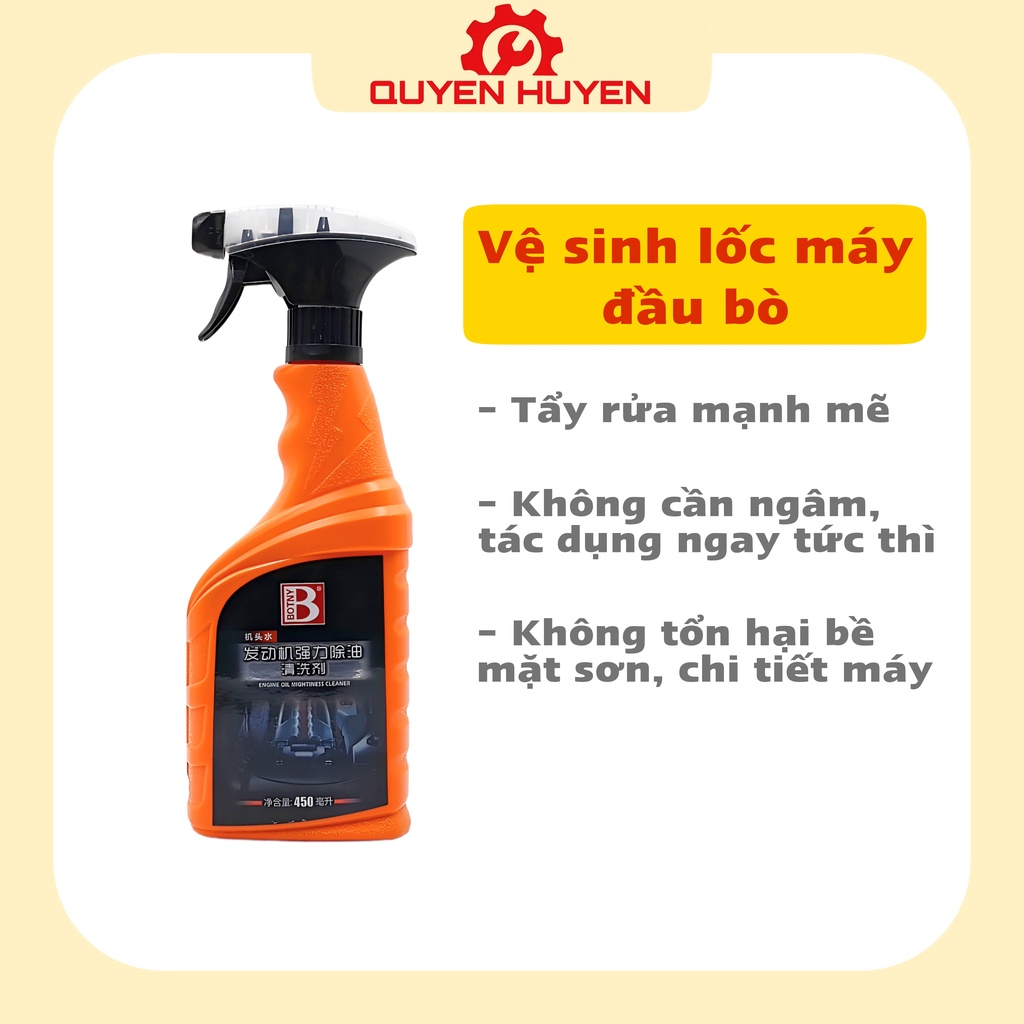Dung dịch tẩy rửa đầu bò - Vệ sinh lốc máy BOTNY - Chai xịt vệ sinh xe ...