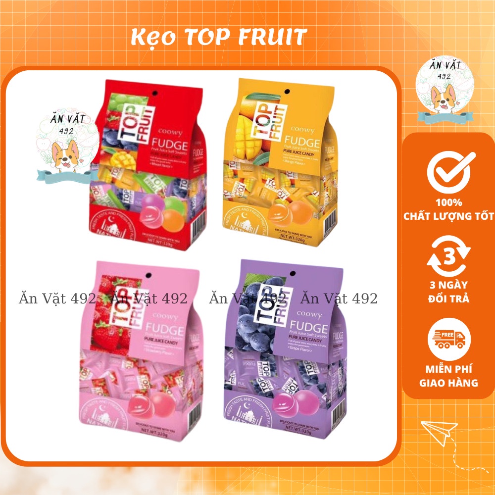 Kẹo dẻo trái cây TOP FRUIT COOWY nhiều hương vị gói 280g - Ăn Vặt 492 ...