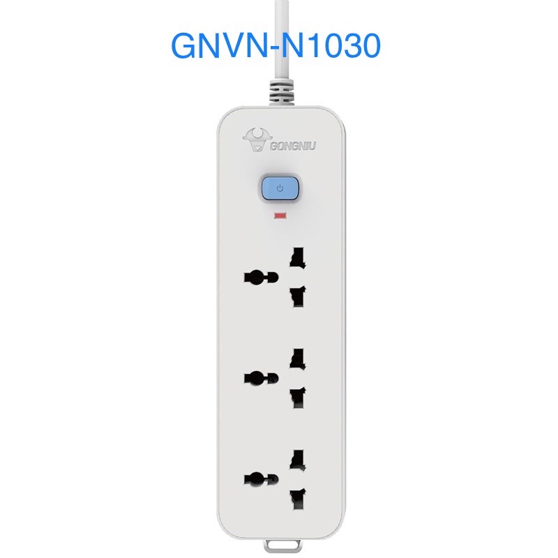 Ổ cắm điện GONGNIU 3 lỗ, 2 chấu, 1 công tắc GNVN-N1030-30 (dây 3m) và GNVN-N1030-50 (dây 5m ...