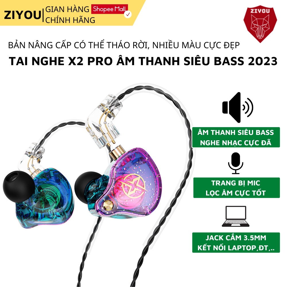 Tai Nghe Nhét Tai Chống Ồn ZIYOU X2 Pro Gaming, Âm Thanh Siêu Bass Cực ...