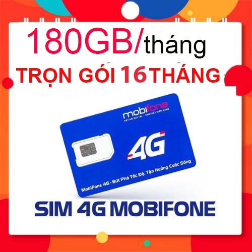 Sim mobifone sim 4G trọn gói không nạp tiền 180Gb/tháng 12max90 CS6N ...