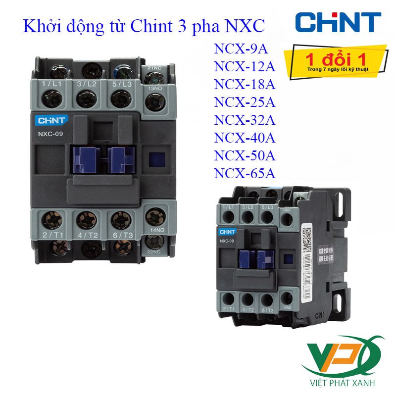 Khởi Động Từ Chint 3 Pha NCX Contactor 3 Pha NCX 9A/12A/18A/25A/32A/40A ...