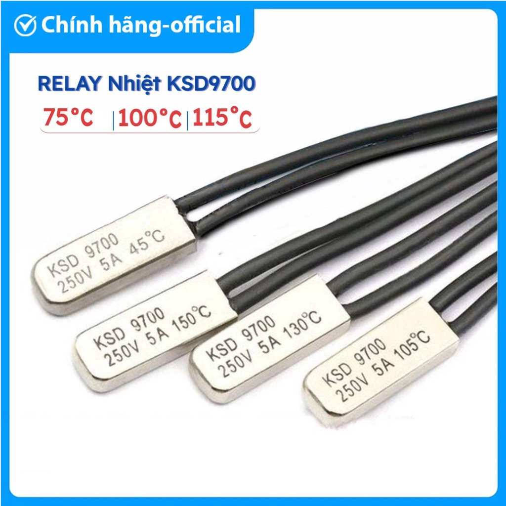 [Loại Tôt] Cầu Chì Nhiệt rơle KSD9700 Relay nhiệt 5A KSD 9700 50 100 độ C 250VAC (Thường đóng ...