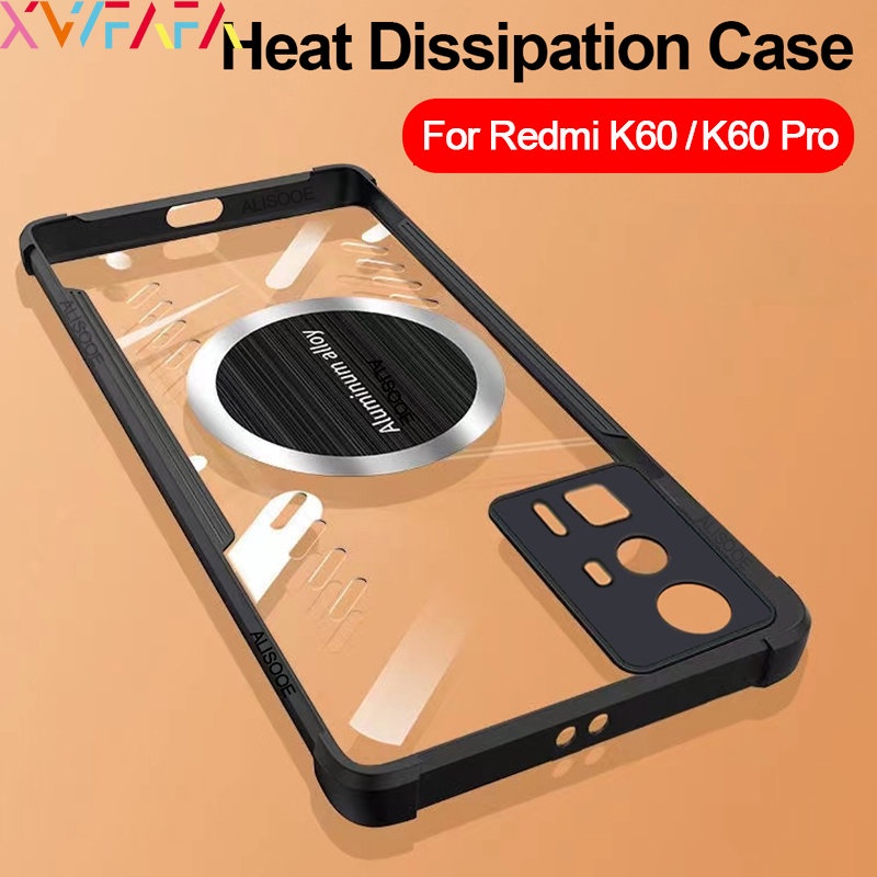 Ốp Điện Thoại Hợp Kim Nhôm Trong Suốt Tản Nhiệt Bốn Góc Dày Dặn Chống Sốc Cho Redmi K60 K60Pro ...