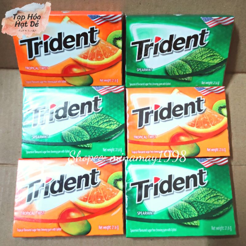 (Chính hãng) Kẹo gum không đường Trident Ice hương dưa hấu / bạc hà ...
