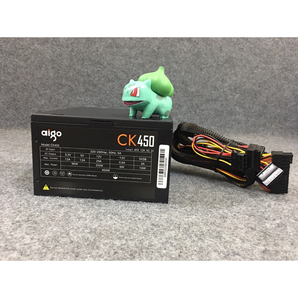 Nguồn AIGO CK450 450W (Màu Đen) Công Suất Thực Có Dây Nguồn Phụ New Box Chính Hãng BH 36 Tháng ...
