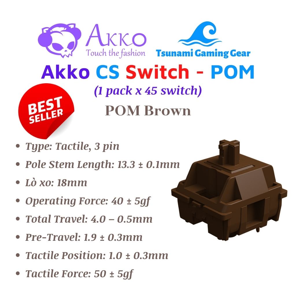 Bộ switch Akko CS POM Brown | POM Pink | POM Silver | Snow Blue Grey ...