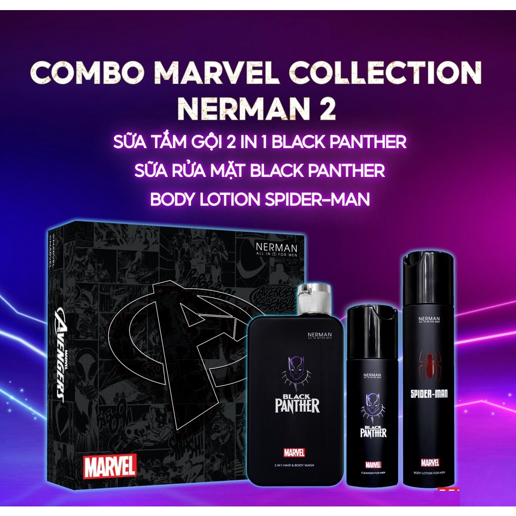 Combo Marvel Collection Nerman Sữa tắm gội 2 in 1 350ml , Body lotion ...