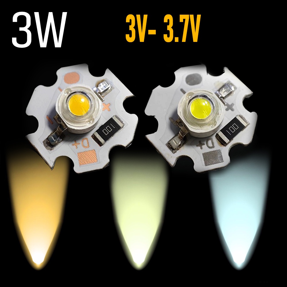Chip Led Luxeon 3V-3.7V công suất (1W, 3W, 5W) đã hàn đế tản nhiệt 20mm ...