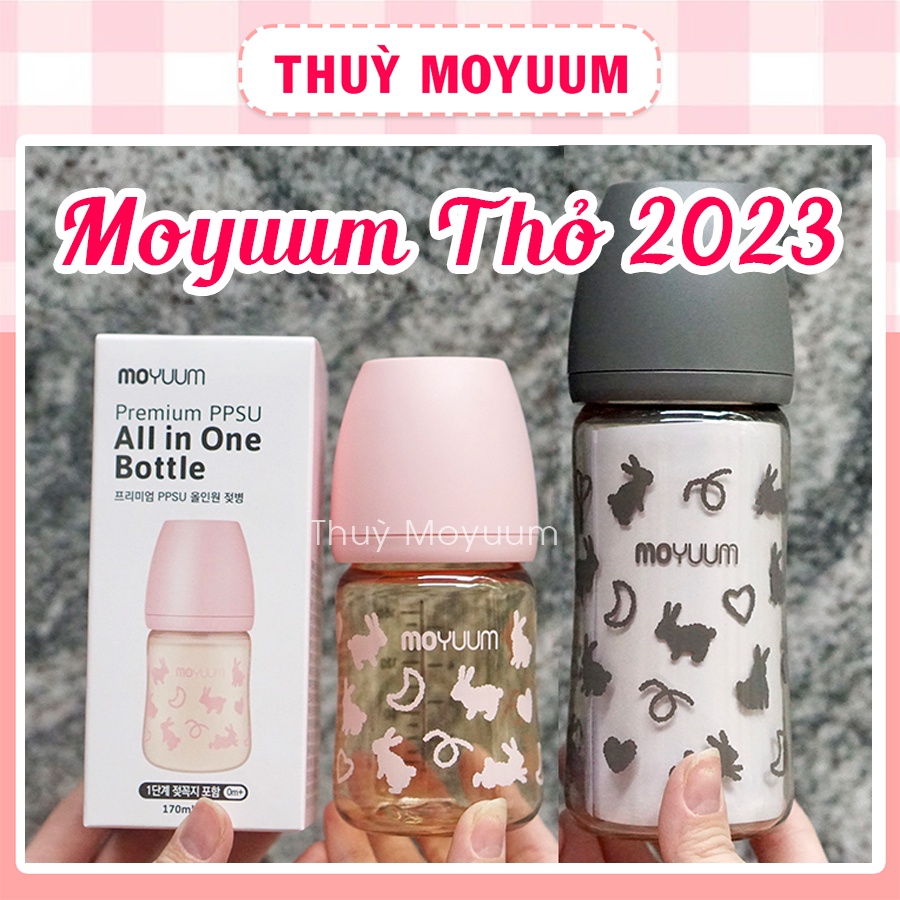Bình sữa Moyuum 170ml/270ml Thỏ Hồng,Thỏ Xám mẫu mới 2023 chính hãng ...