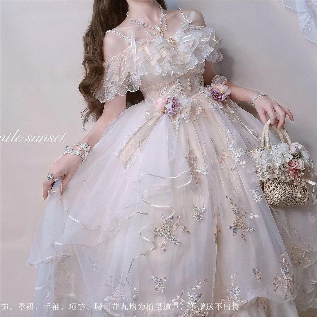 JSK LO lolita cosplay Flower God Flora Embroidery Summer Lace Princess Wedding Dress Gorgeous ...