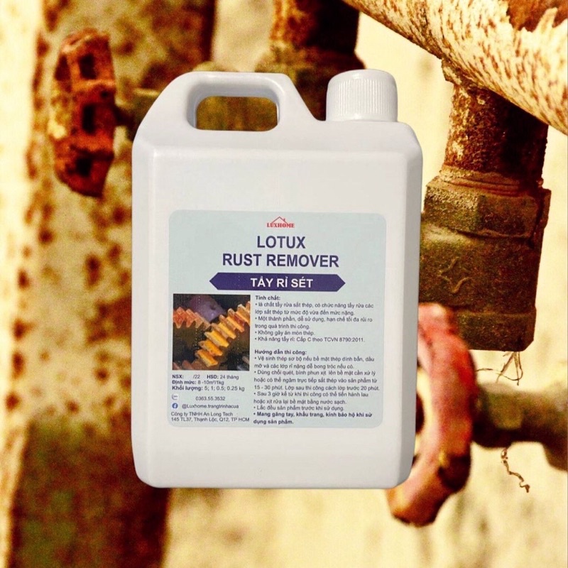 Nước tẩy rỉ sét trên kim loại sắt thép LoTux Rust Remover, giảm thiểu ...