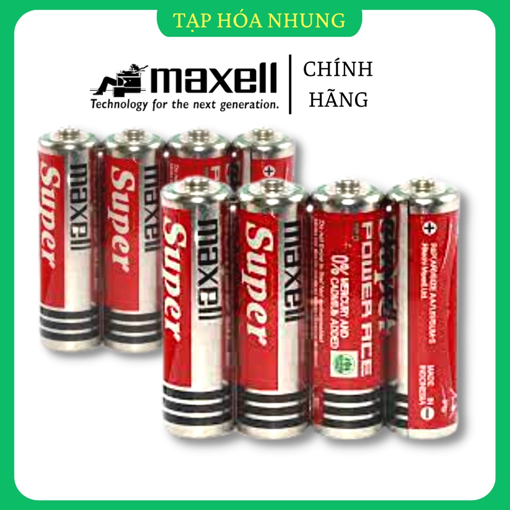 VỈ 4 VIÊN PIN MAXELL PIN AA( 2A 1.5V) R6P CHÍNH HÃNG MADE IN INDONESIA ...