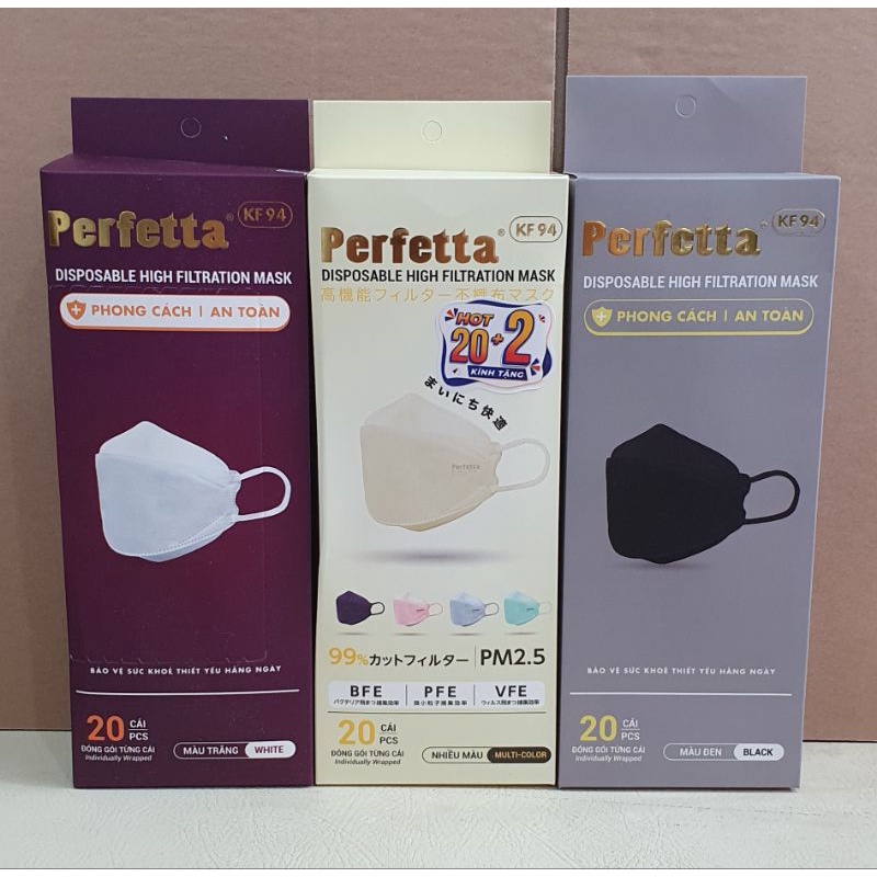 Khẩu trang KF94 cao cấp Perfetta. Made in Việt Nam. Phú Bảo Medical VN ...