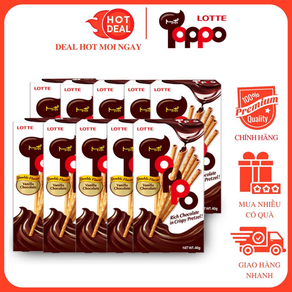 Lốc 10 Hộp Bánh Que Toppo Nhân Socola 40G/Hộp | Shopee Việt Nam