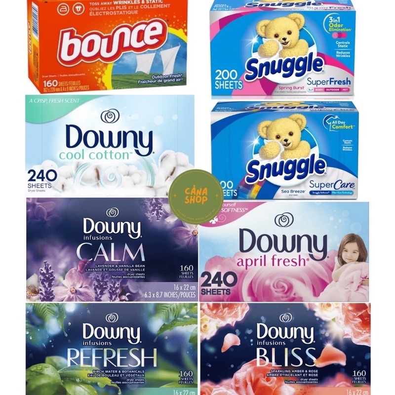 [NGUYÊN HỘP] Giấy thơm quần áo nhập khẩu Mỹ Bounce, Downy, Snuggle bill ...