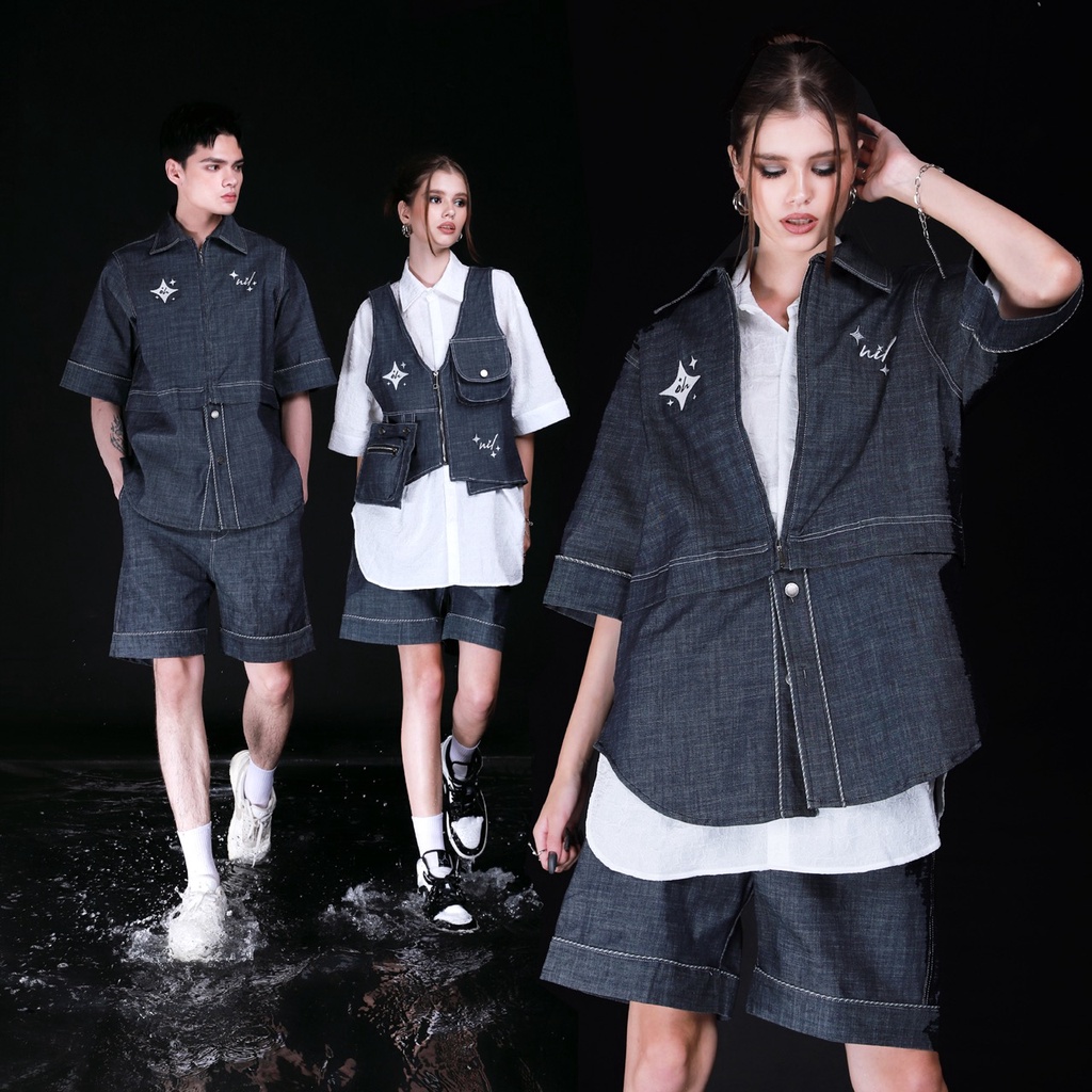 OHNIL | Set Áo Quần Shorts Luca Jean Set UNISEX - OHNIL | Shopee Việt Nam