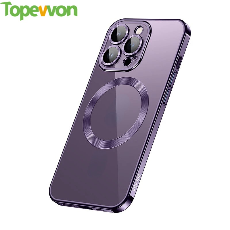 Ốp điện thoại TOPEWON silicon mạ có nam châm thích hợp cho iPhone 13Pro ...