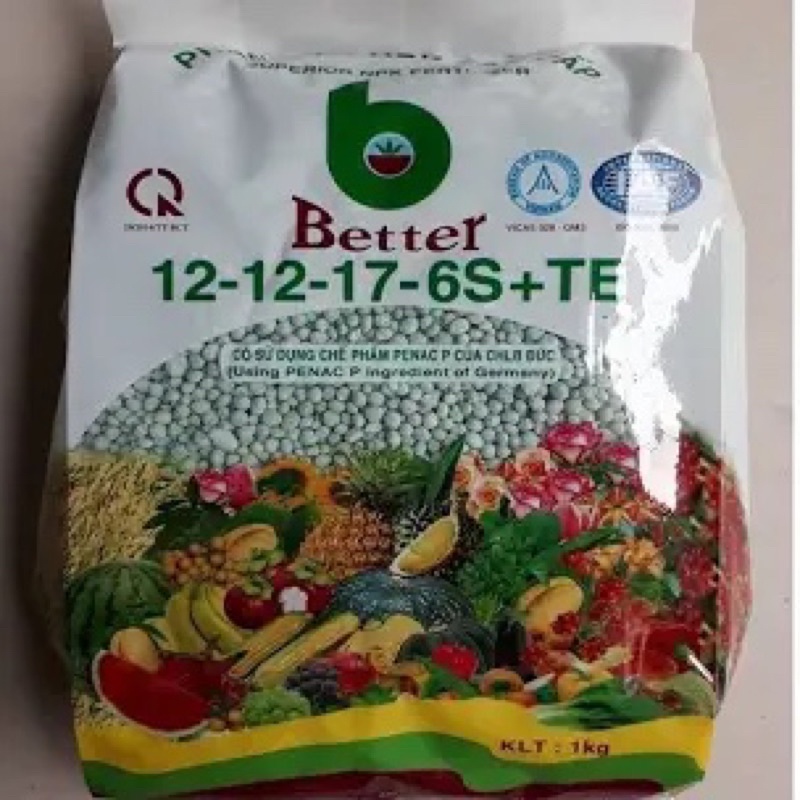 Phân bón Better NPK xanh, NPK 12-12-17-6S+TE, nguyên liệu ngoại nhập ...