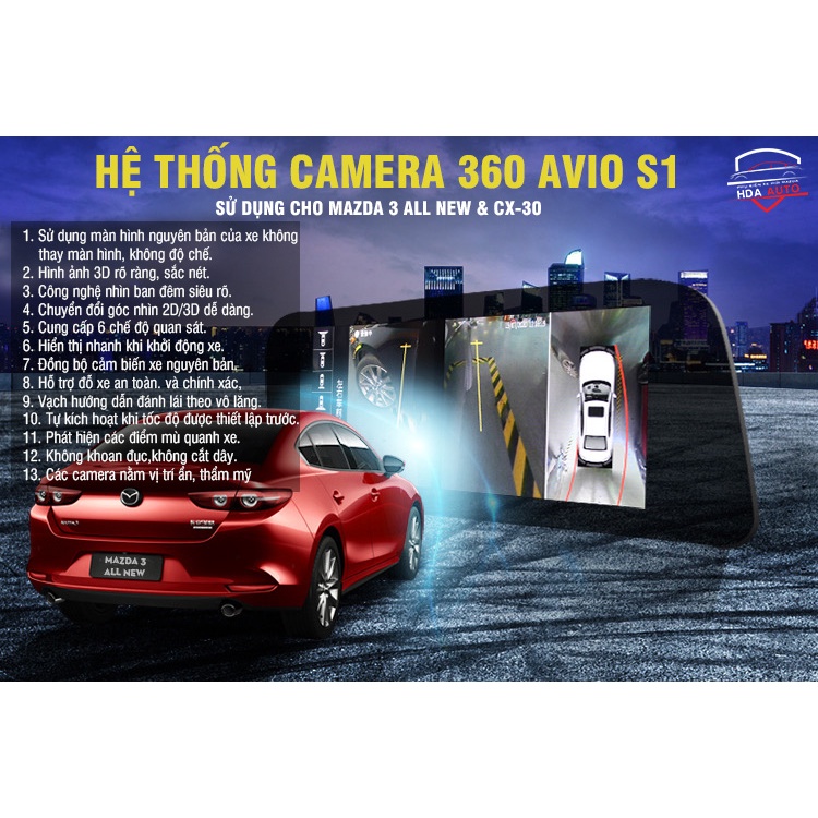 HỆ THỐNG CAMERA 360 AVIO S1 - MAZDA 3 All New 2020-2024 | Shopee Việt Nam