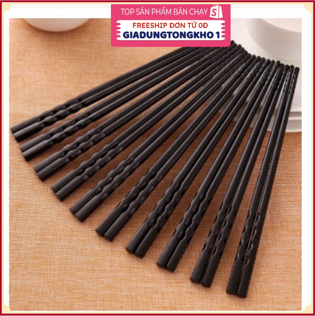 Đũa nhựa đen xoắn cao cấp nhật bản chống trơn chịu nhiệt - Set 10 đôi ...