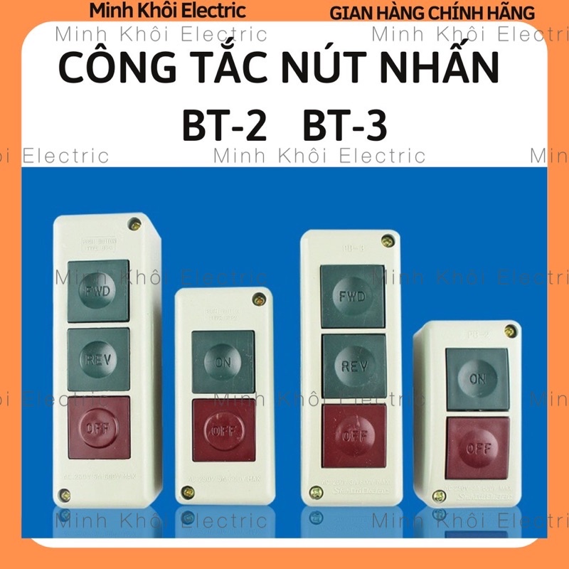 Công tắc nút nhấn BT-2, BT-3, hộp nút nhấn nhả BT2, BT3,hộp điều khiển,hộp nút nhấn,nút ấn on ...