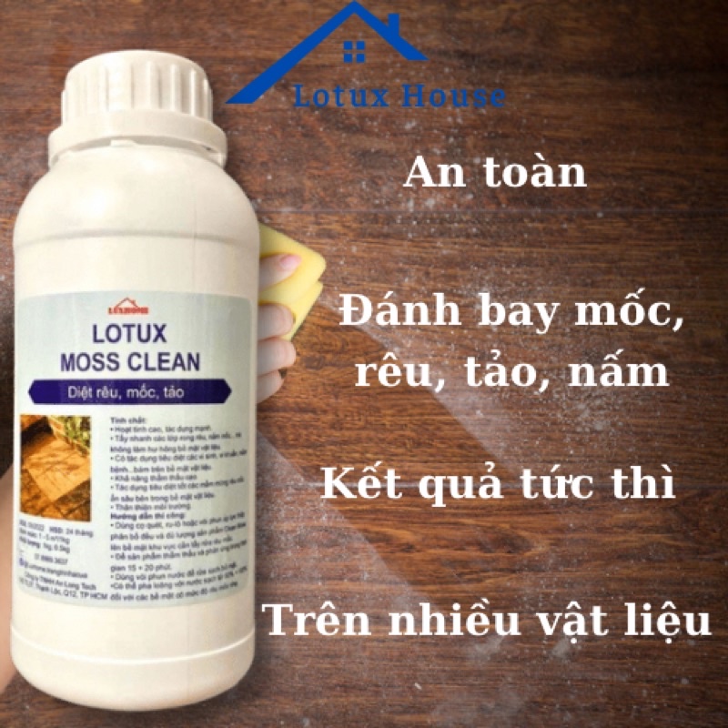Nước tẩy rong rêu, nấm mốc, tảo, vi khuẩn trên đa vật liệu, dung dịch ...