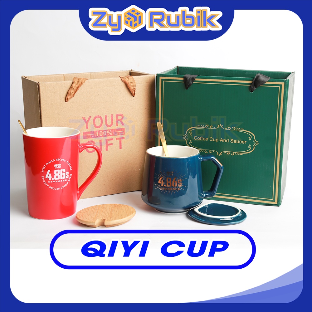 Phụ Kiện Rubik - Qiyi Mug Rubik 4.86s Blue/Red- Mug & Coffee Cup ...