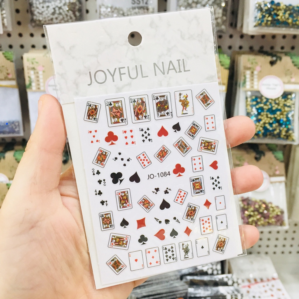 Sticker dán móng, nail sticker thương hiệu, sticker bướm, lá bài nhiều ...
