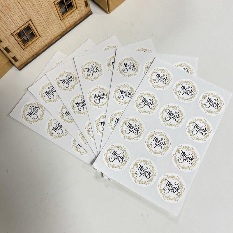 Set 12 nhãn dán tròn 30mm Thank You Sticker PVC, đa dạng mẫu mã ...