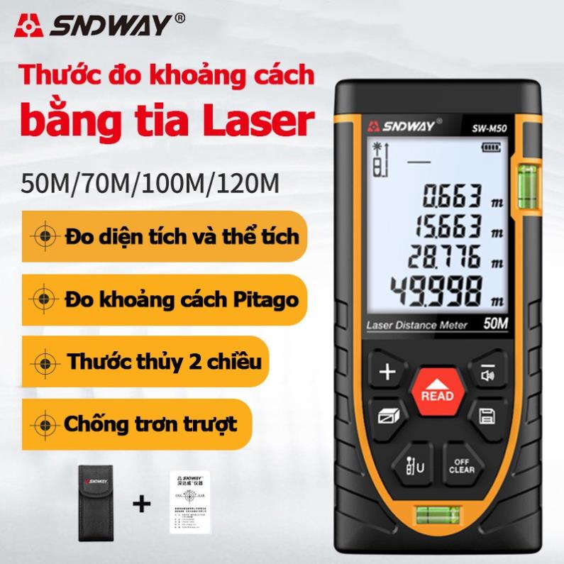Thước laze đo khoảng cách bằng tia laser SNDWAY SW-M40/M50/M60/M70/M80 ...