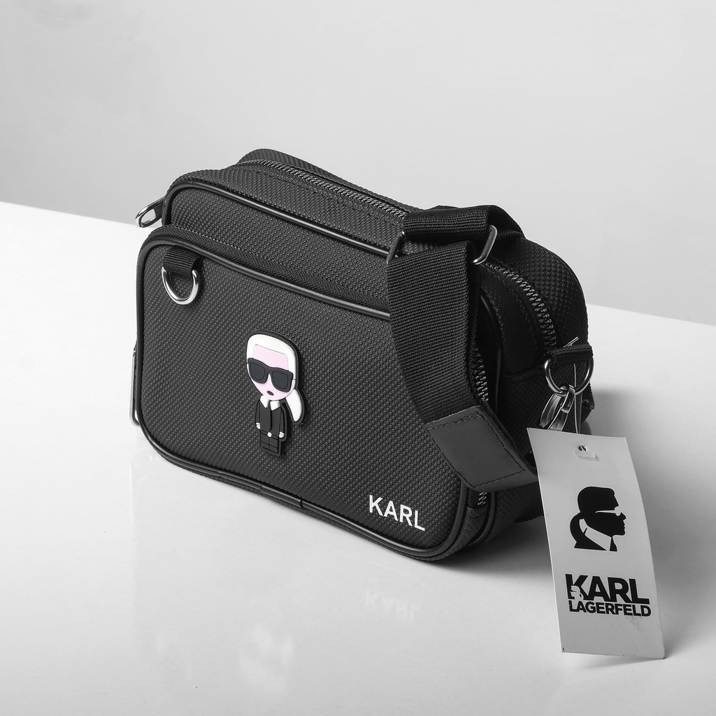 Túi chéo nam nữ nhiều ngăn KARL - BLACK BAG | Shopee Việt Nam