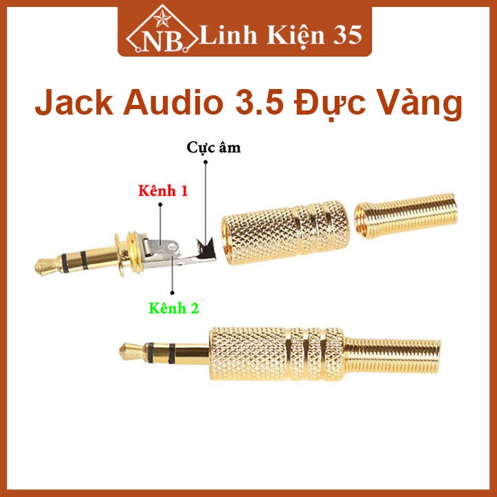 Jack audio 3.5mm đực màu vàng gold cao cấp (1 chiếc) | Shopee Việt Nam