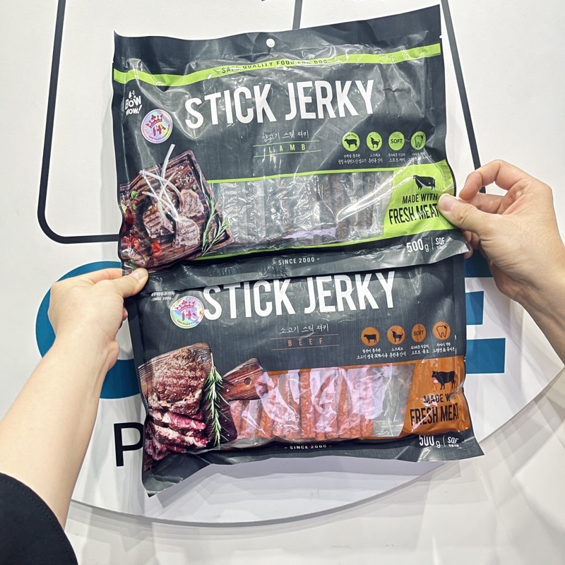 THỊT BÒ VÀ CỪU QUE BEEF JERKY BOWWOW CHO CHÓ 500GR | Shopee Việt Nam