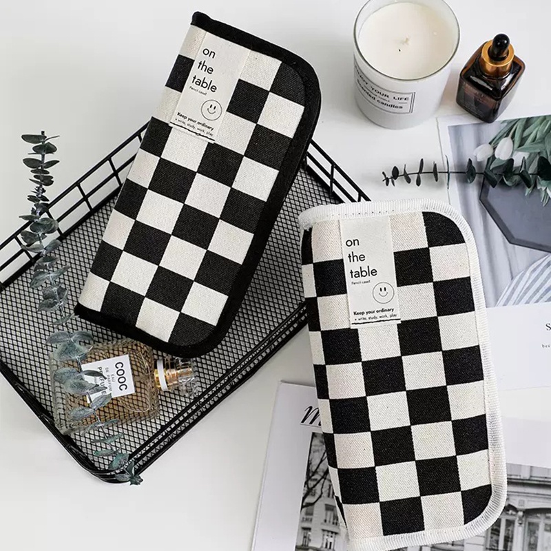 Túi Đựng Bút Bằng Vải Canvas Màu Trắng Đen Dung Tích Lớn Shopee Việt Nam