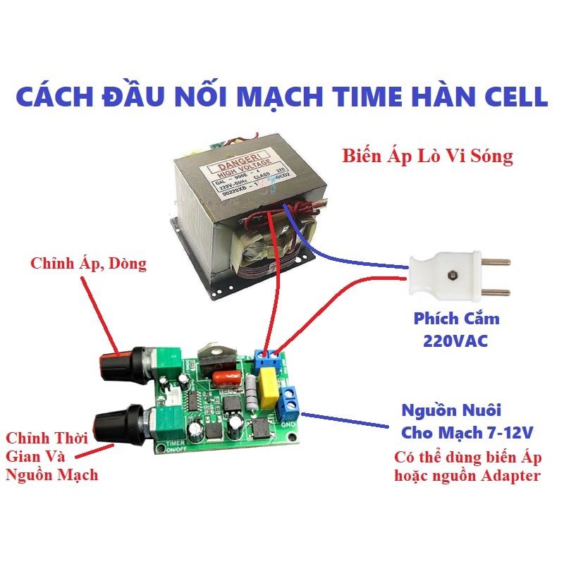 Mạch timer hàn cell pin mạc timer điều chỉnh dòng và áp máy hàn cell ...