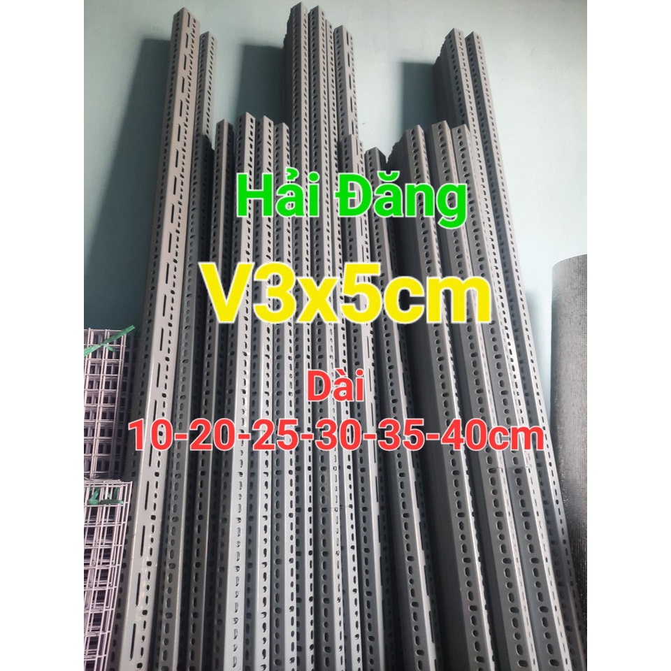( Dài 10cm-20cm-25cm-30cm-35cm-40cm) Sắt V Lỗ V3x5cm lắp ráp kệ sắt đa ...